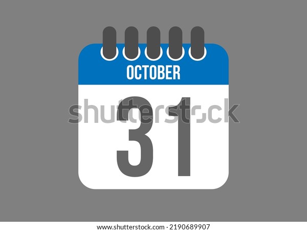 31 Calendar October Calendar Icon October Stock Vector (Royalty Free ...