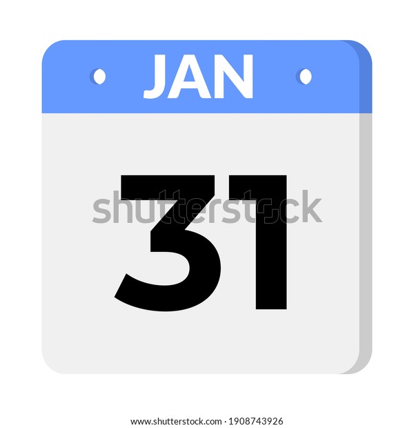 31 January Calendar Icon Vector Stock Vector (Royalty Free) 1908743926 ...