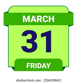 31 March Friday Date Template Useful Stock Vector (Royalty Free ...