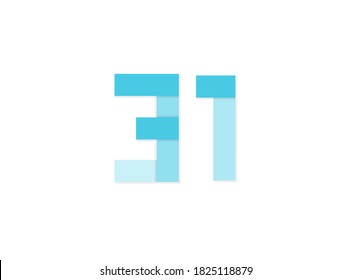 31 Number Vector Logo Paper Cut Stock Vector (Royalty Free) 1825118879 ...