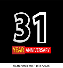 31 Years Anniversary Celebration Vector Template Stock Vector (Royalty ...