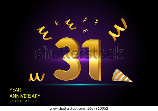 31 Years Anniversary Celebration Vector Template Stock Vector (Royalty ...