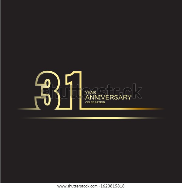 31 Years Anniversary Logotype Single Line Stock Vector (Royalty Free ...