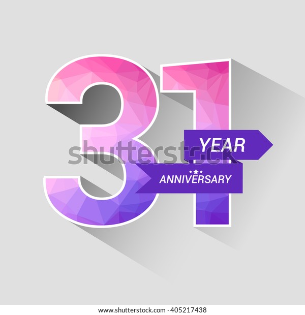 31 Years Anniversary Low Poly Design Stock Vector (Royalty Free) 405217438