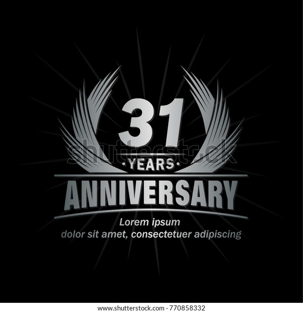 31 Years Design Template Anniversary Vector Stock Vector (Royalty Free ...