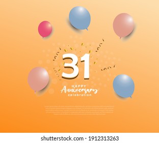31th Anniversary Background 3d Number Balloons Stock Vector (Royalty ...