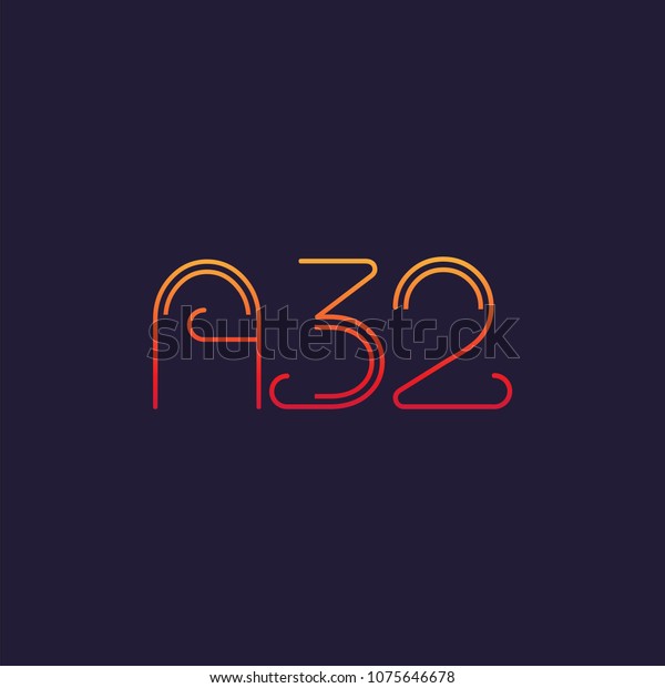32 Letter Number Logo Icon Vector Stock Vector (Royalty Free ...