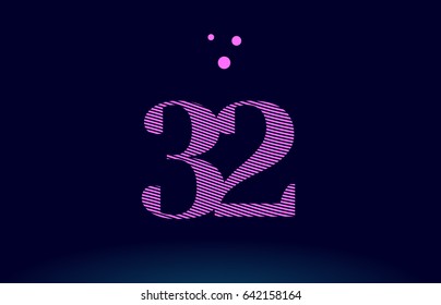 32 Number Digit Logo Pink Line Stock Vector (Royalty Free) 642158164 ...