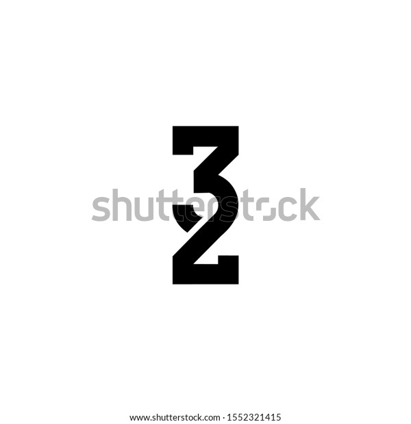 32 Number Letter Logo Template Vector Stock Vector (Royalty Free ...