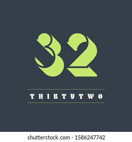 32 Number Shadow Letter Digit Logo Stock Vector (Royalty Free ...