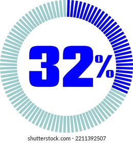 32 Percentage Round Pie Chart Economy Stock Vector (Royalty Free ...