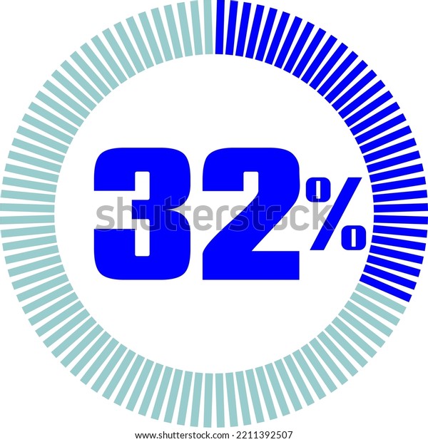 32 Percentage Round Pie Chart Economy Stock Vector (Royalty Free ...