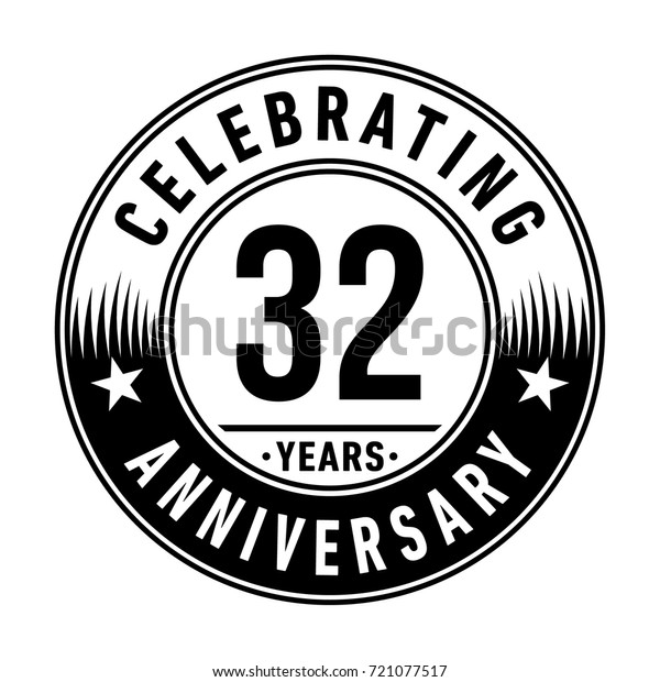 32 Years Anniversary Logo Vector Illustration Stock Vector (Royalty ...