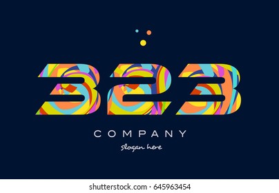 Vektor Stok 323 Number Digit Numeral Logo Colored (Tanpa Royalti ...