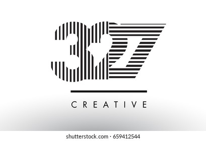 327 Black White Number Logo Design Stock Vector (Royalty Free ...