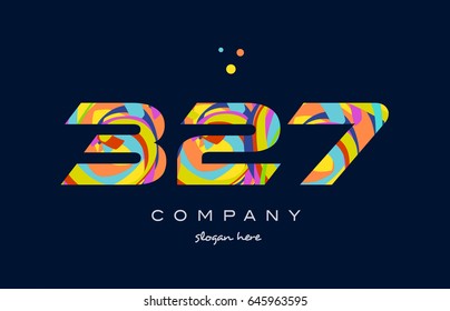 327 Number Digit Numeral Logo Colored Stock Vector (Royalty Free ...