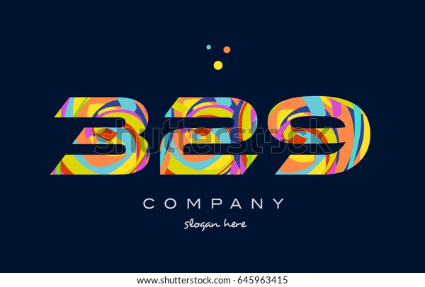329 Number Digit Numeral Logo Colored Stock Vector (Royalty Free ...