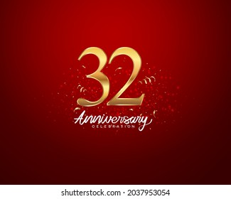 32nd Anniversary Background 3d Number Illustration Stock Vector ...