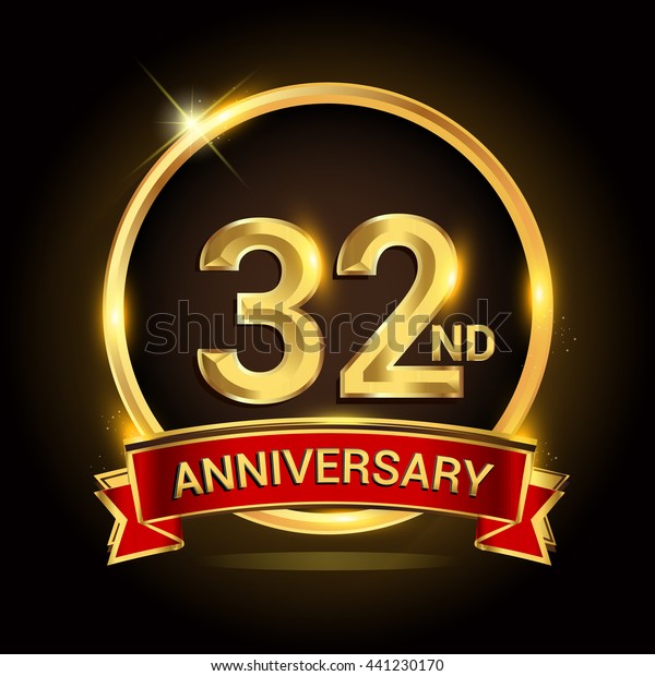 32nd Golden Anniversary Logo Ring Red 스톡 벡터(로열티 프리) 441230170 ...