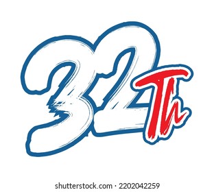 32th Ordinal Number Counting Vector Art Stock Vector (Royalty Free ...
