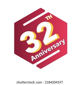 32th Years Anniversary Logo Vector Design Stock Vector (Royalty Free ...