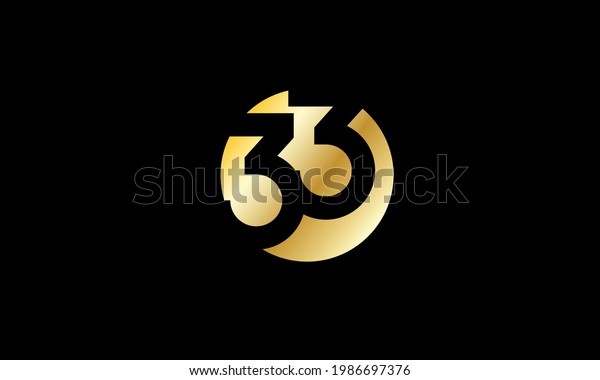 33 Circle Gold Negative Space Number Stock Vector (Royalty Free ...