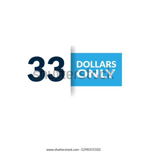 33 Dollars Only Emblem Label Badgesticker Stock Vector (Royalty Free ...