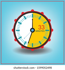 32 Thirty Two Minutes Clock Vector Stock Vector (Royalty Free) 1599046939