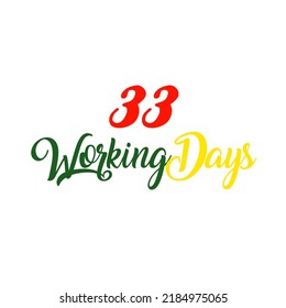 33 Working Days Sign Label Vector Stock Vector (Royalty Free ...