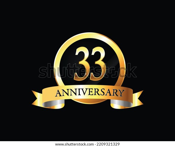 33 Year Anniversary Celebration Vector Design Stock Vector (Royalty ...