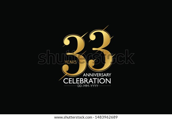 33 Year Minimalist Logo Years Jubilee Stock Vector (Royalty Free ...