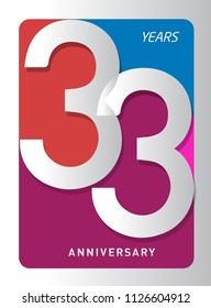 33 Years Old Celebrating Modern Logo Stock Vector (Royalty Free ...