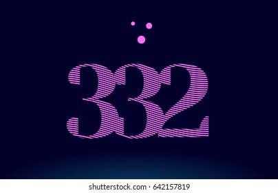 332 Number Digit Logo Pink Line Stock Vector (Royalty Free) 642157819