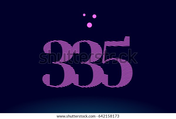 335 Number Digit Logo Pink Line: vector de stock (libre de regalías ...