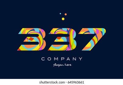 337 Number Digit Numeral Logo Colored Stock Vector (Royalty Free ...