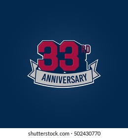 33rd Anniversary Celebration Logo Using 3d Stock Vector (Royalty Free ...