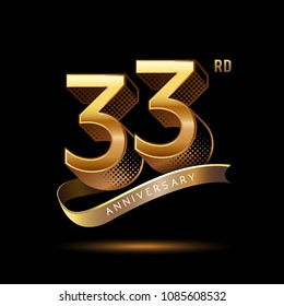 33rd Anniversary Celebration Logotype Colored Shiny Stock Vector ...