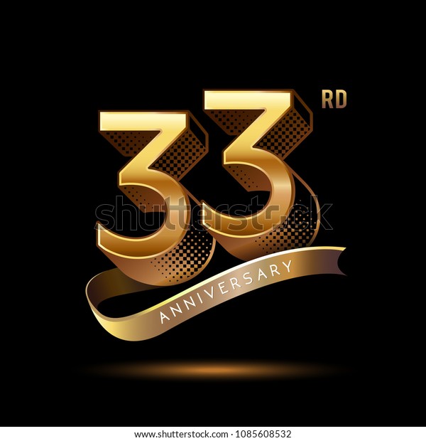 33rd Anniversary Celebration Logotype Colored Shiny Stock Vector ...