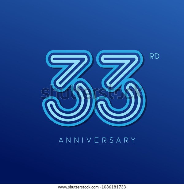 33rd Anniversary Celebration Logotype Anniversary Logo Stock Vector ...