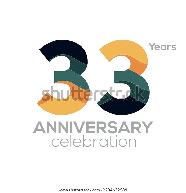 33rd Anniversary Logo Design Number 33 Stock Vector (Royalty Free ...