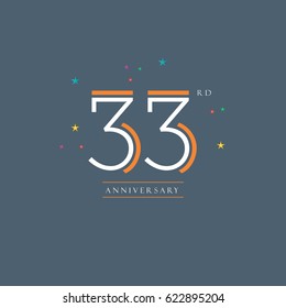 33rd Anniversary Logo Design Template Vector Stock Vector (Royalty Free ...