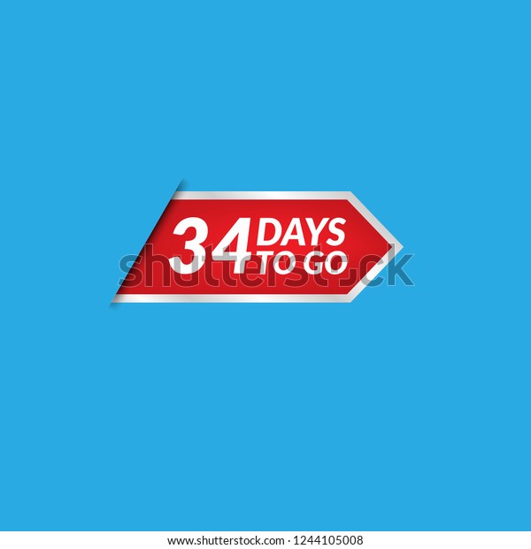 34 Days Go Labelsignbutton Vector Stock Stock Vector (Royalty Free ...