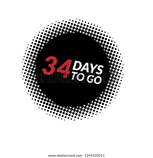 34 Days Go Labelsignbutton Vector Stock Stock Vector (Royalty Free ...