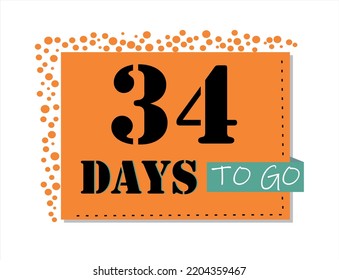 72 34 days countdown Images, Stock Photos & Vectors | Shutterstock