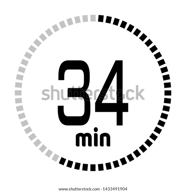 34 Minutes Countdown Timer Digital Counter Stock Vector (Royalty Free ...