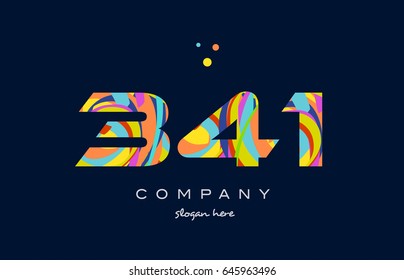 341 Number Digit Numeral Logo Colored Stock Vector (Royalty Free ...
