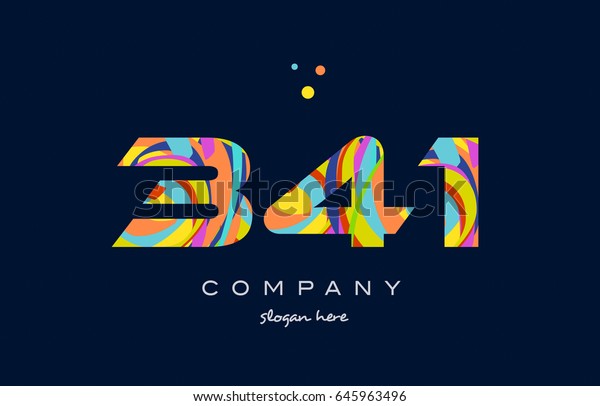 341 Number Digit Numeral Logo Colored Stock Vector (Royalty Free ...