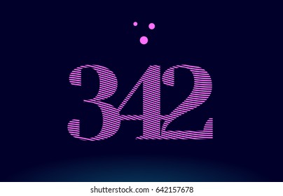 342 Number Digit Logo Pink Line Stock Vector (Royalty Free) 642157678 ...