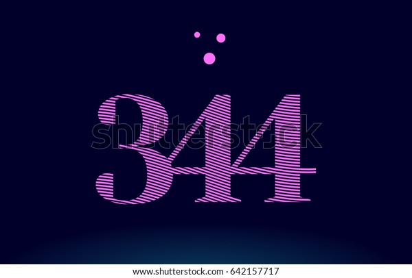 344 Number Digit Logo Pink Line Stock Vector (Royalty Free) 642157717 ...