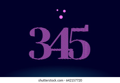 345 Number Digit Logo Pink Line Stock Vector (Royalty Free) 642157720 ...